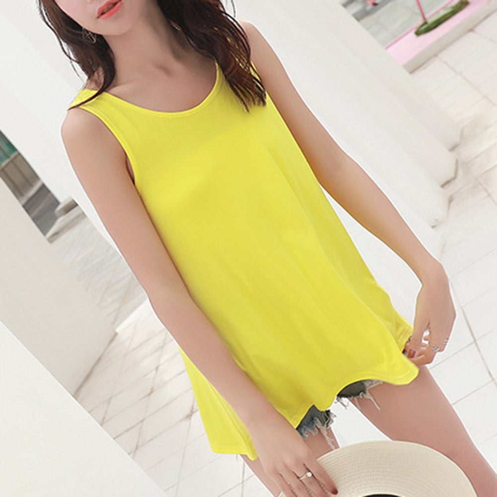 Women\'s Vest Summer Tank Tops Slim Fit Solid Camisole Plain top female ...
