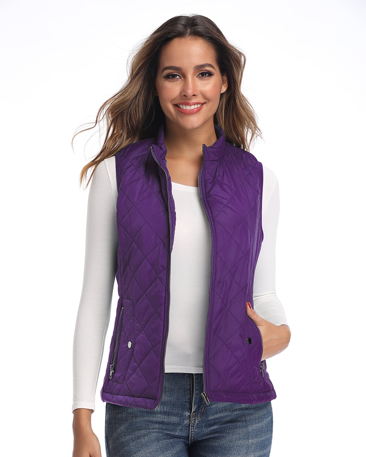 Art3d Women's Ultra Lightweight Zip-up Quilted Padded Vest, Warm ...