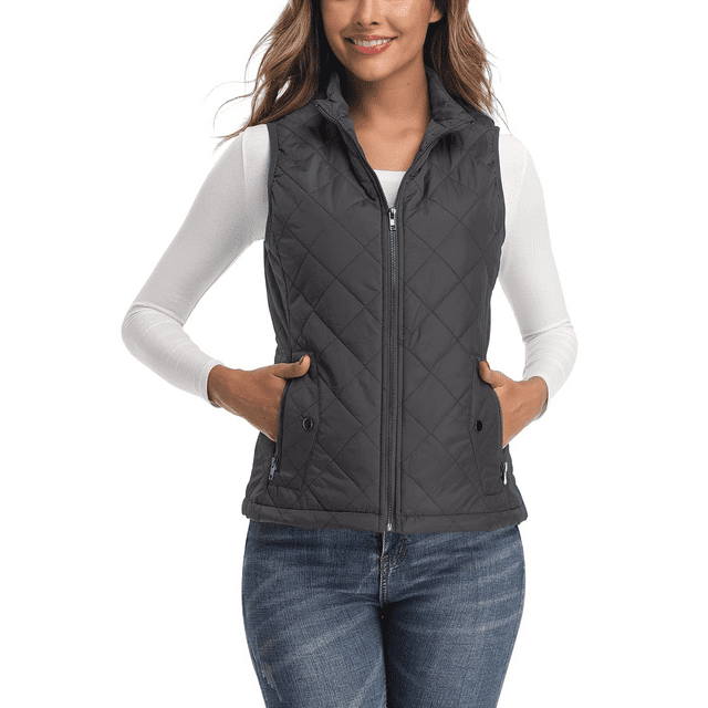 Art6d Women's Lightweight Quilted Zip-up Vest - Packable, Machine ...