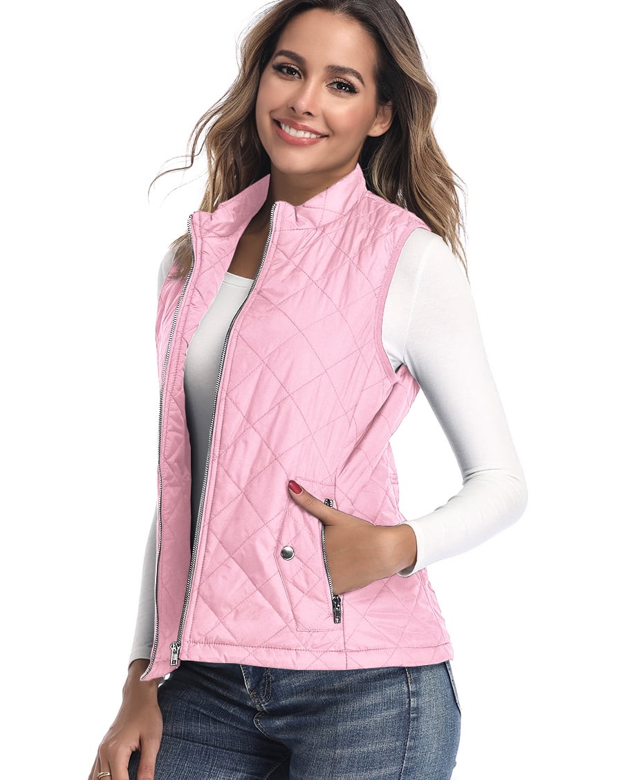 Womens Vests Zip Up Quilted Padded Lightweight Vest For Women