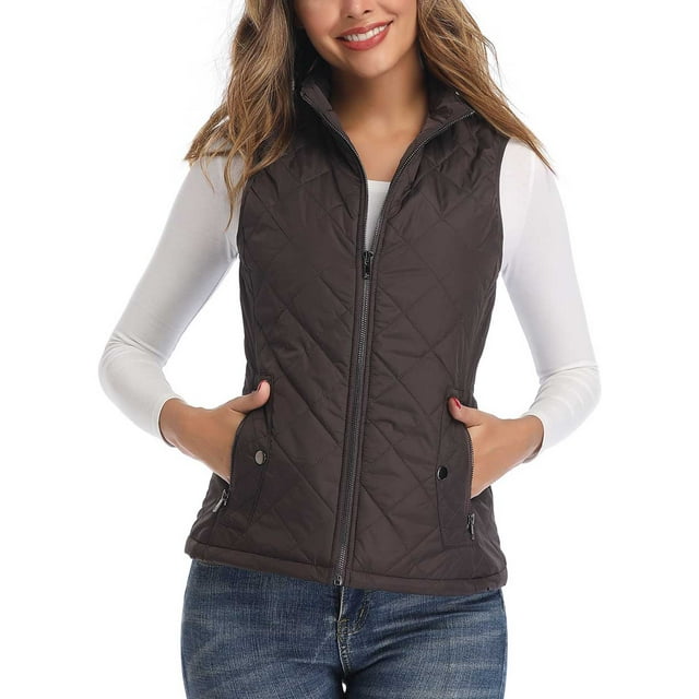 Art3d Women's Lightweight Quilted Zip-up Vest, Padded and Packable ...