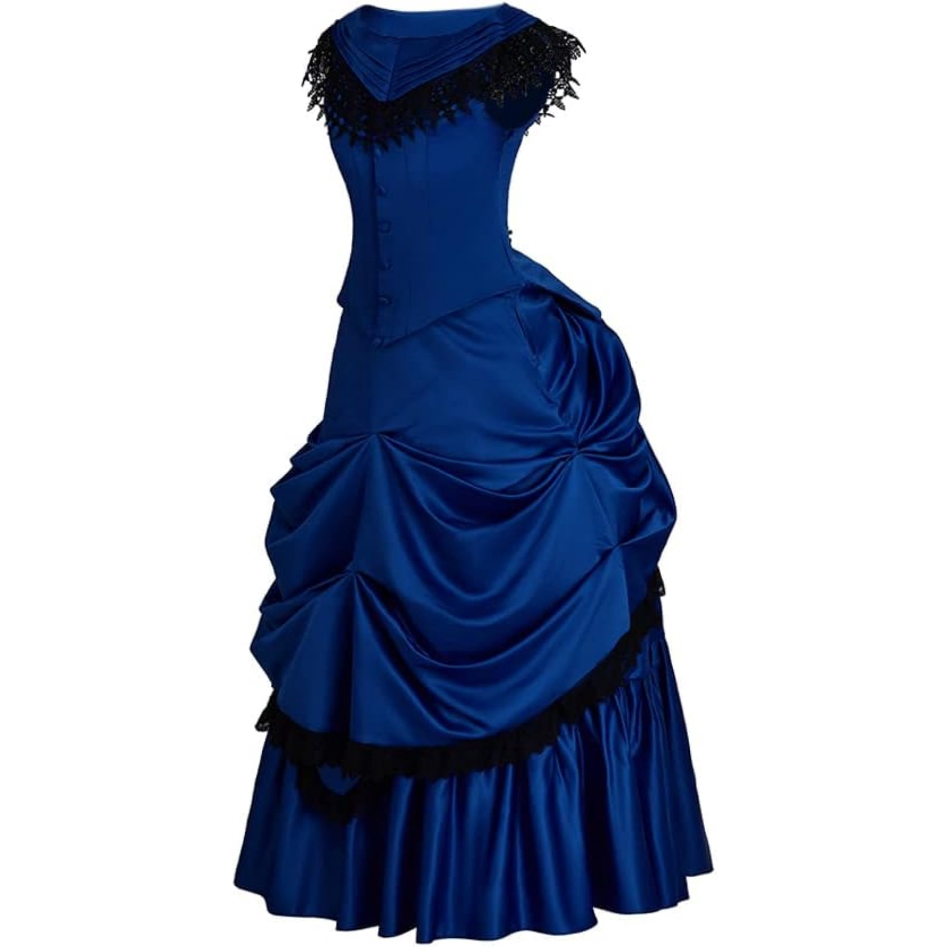 Women's Victorian Lady Costume Vintage Victorian Edwardian Bustle Dress ...