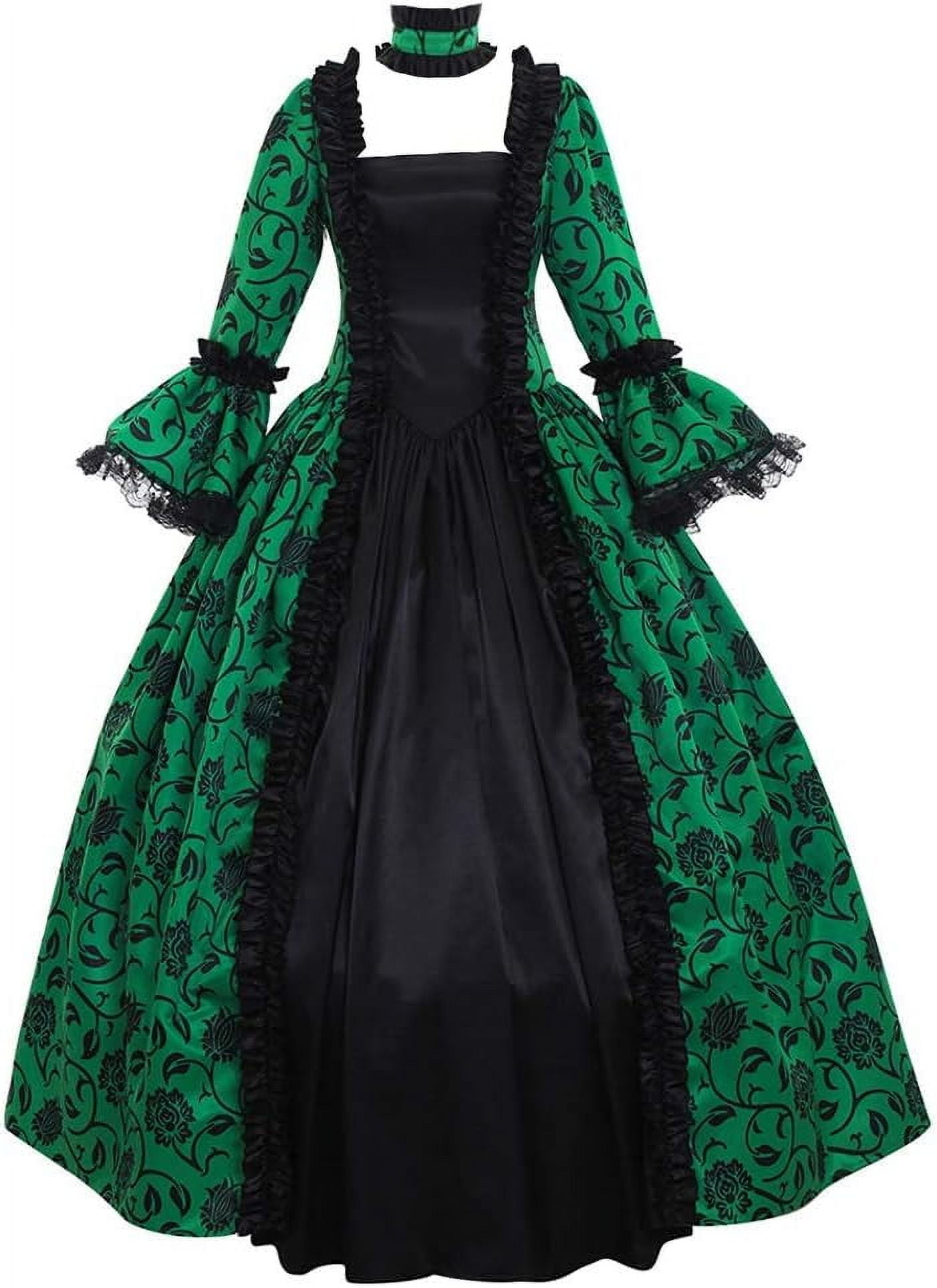 Women's Victorian Rococo Dress Inspration Maiden Dress Green Ball Gown ...