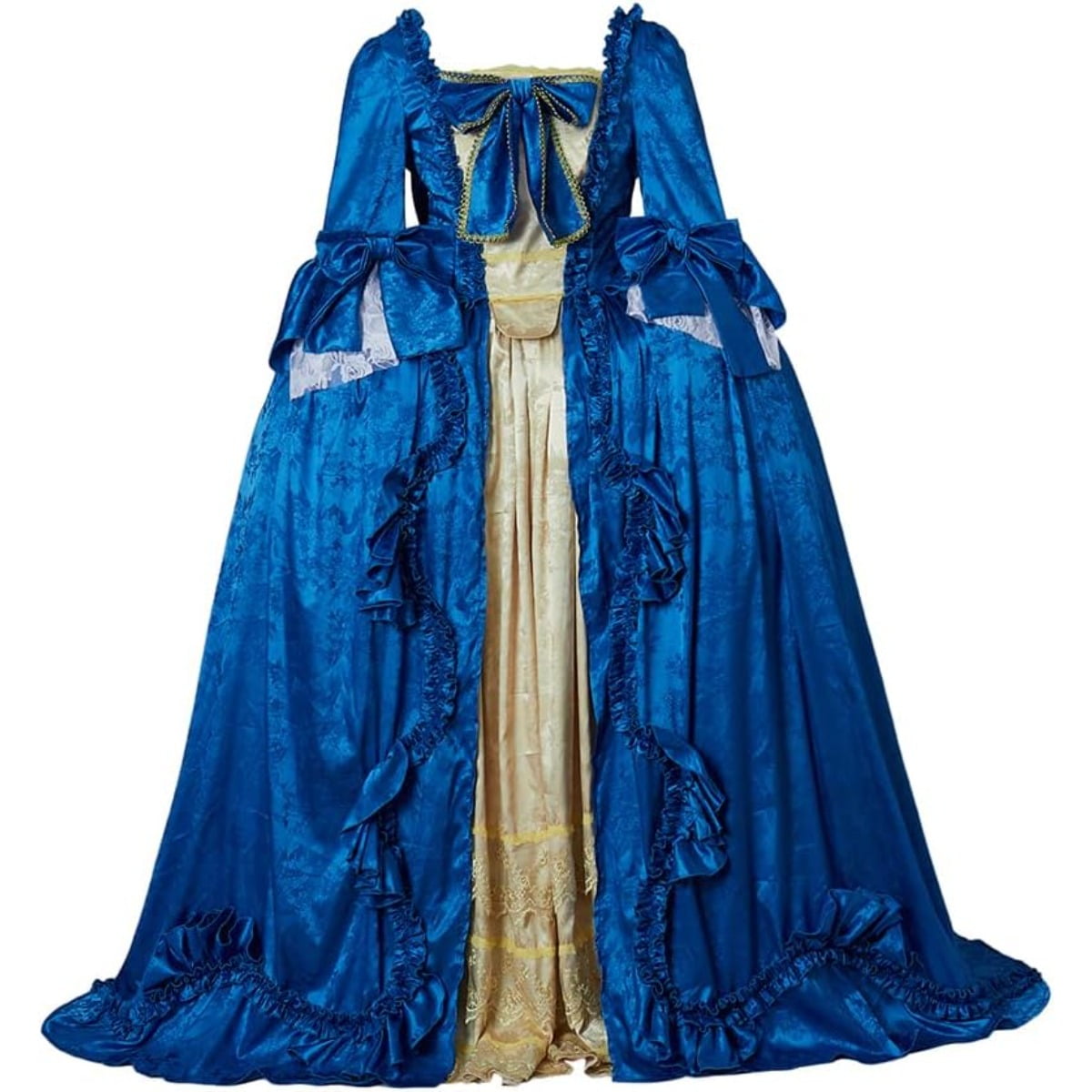 Women's Victorian Rococo Elegant Blue Dress Queen Marie Antoinette Ball ...