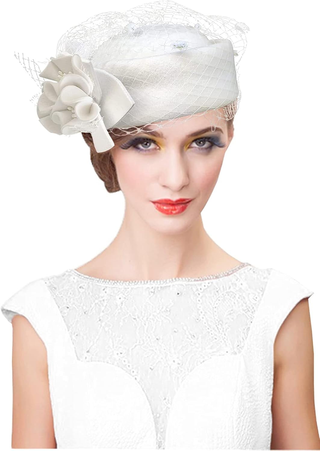 Women's Vintage 100% Wool Felt Cloche Bucket Bowler Hat Winter Vintage ...