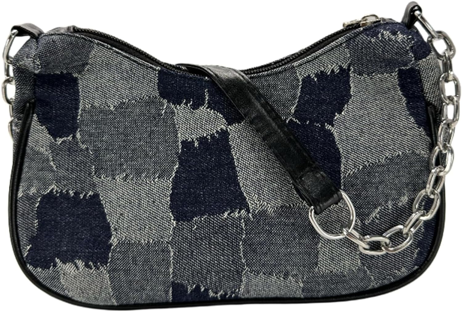 Women's Vintage Classic Semi-Round Denim Crossbody Bag Shoulder Bag ...