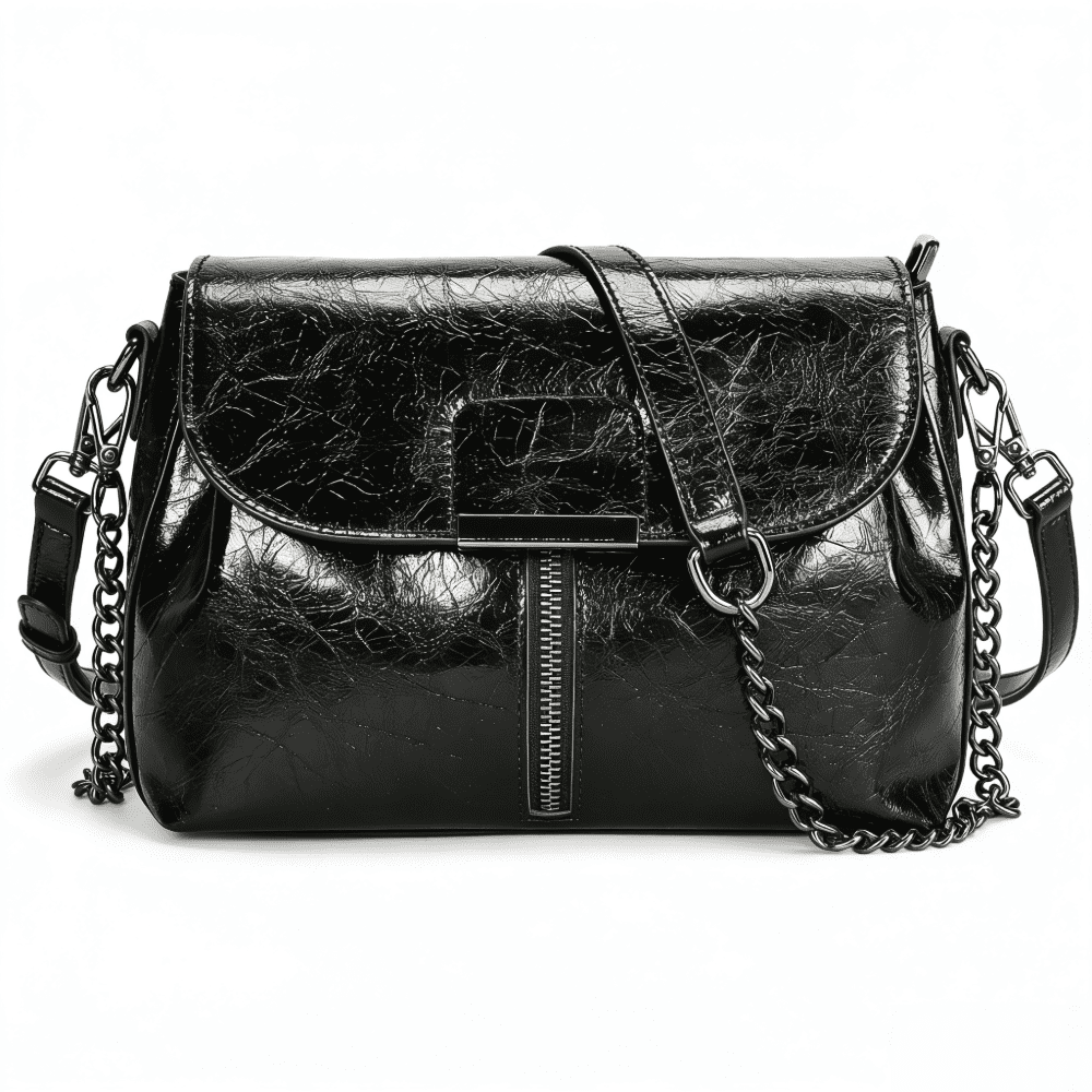 Women's Vintage Oil Waxed Leather Crossbody Bag - Small Satchel Purse ...