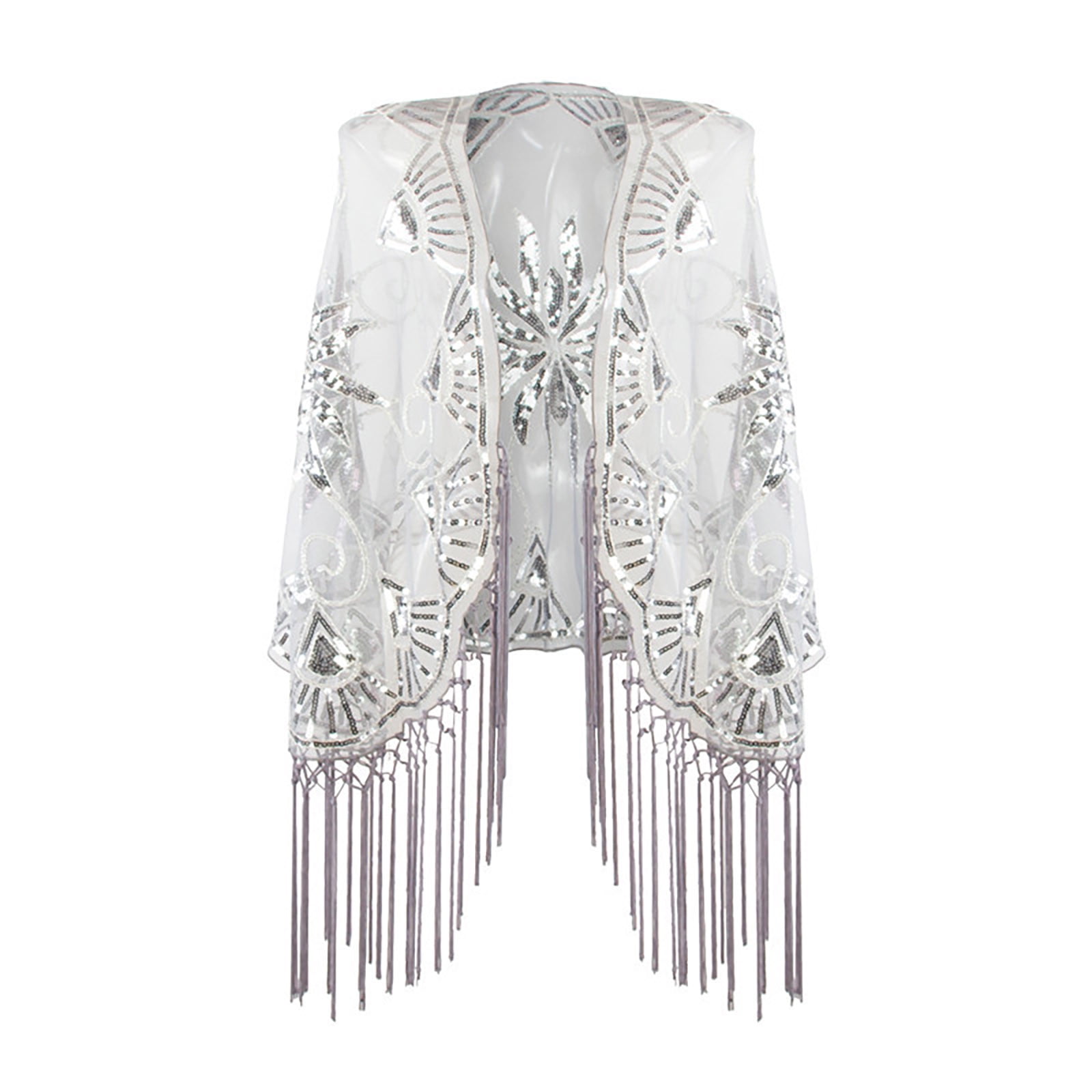 Women's Vintage Personality Sequin Shawls Sparkly Flapper Evening Wrap ...