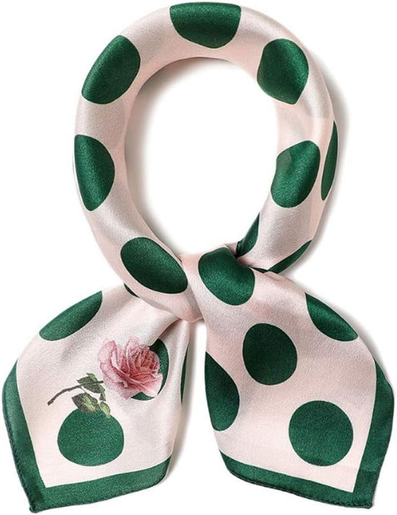 Women's Vintage Red Leopard & Chain Print Satin Scarf, Luxury Color ...