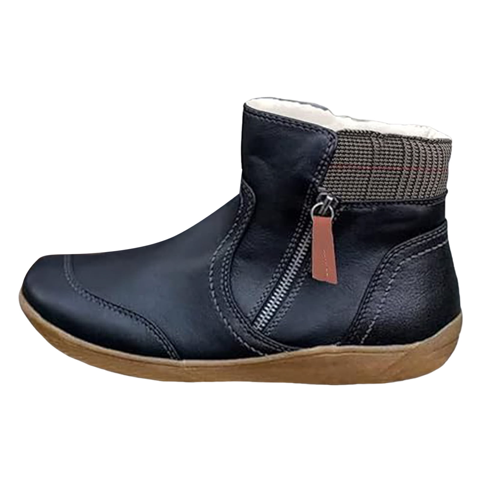 Women's Vintage Wide Toe Wide Mid Calf Combat Boots Boho Ethnic Retro ...