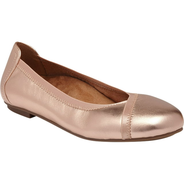 Women's Vionic Spark Caroll Ballet Flat, Comfortable and Stylish Rose Gold Leather FLATS, Size 6 ...