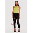 Women's WAX Slashed Fixed Cuff Straight Leg Jeans - Walmart.com