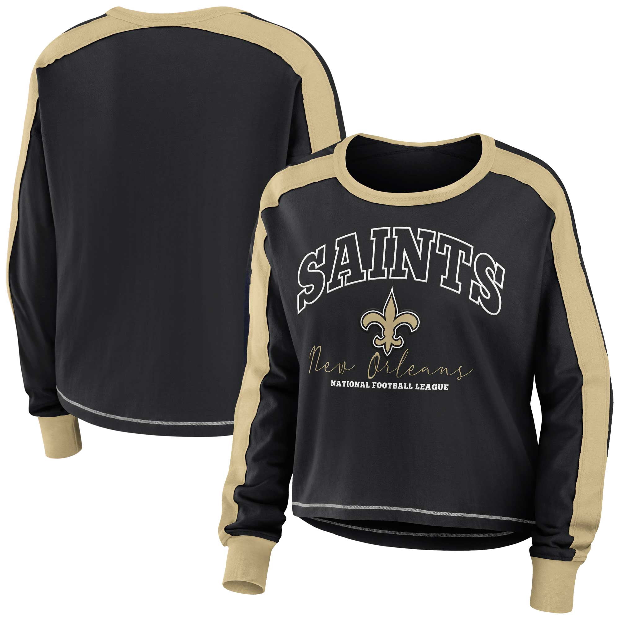Women's WEAR by Erin Andrews Black/Gold New Orleans Saints Color Block ...