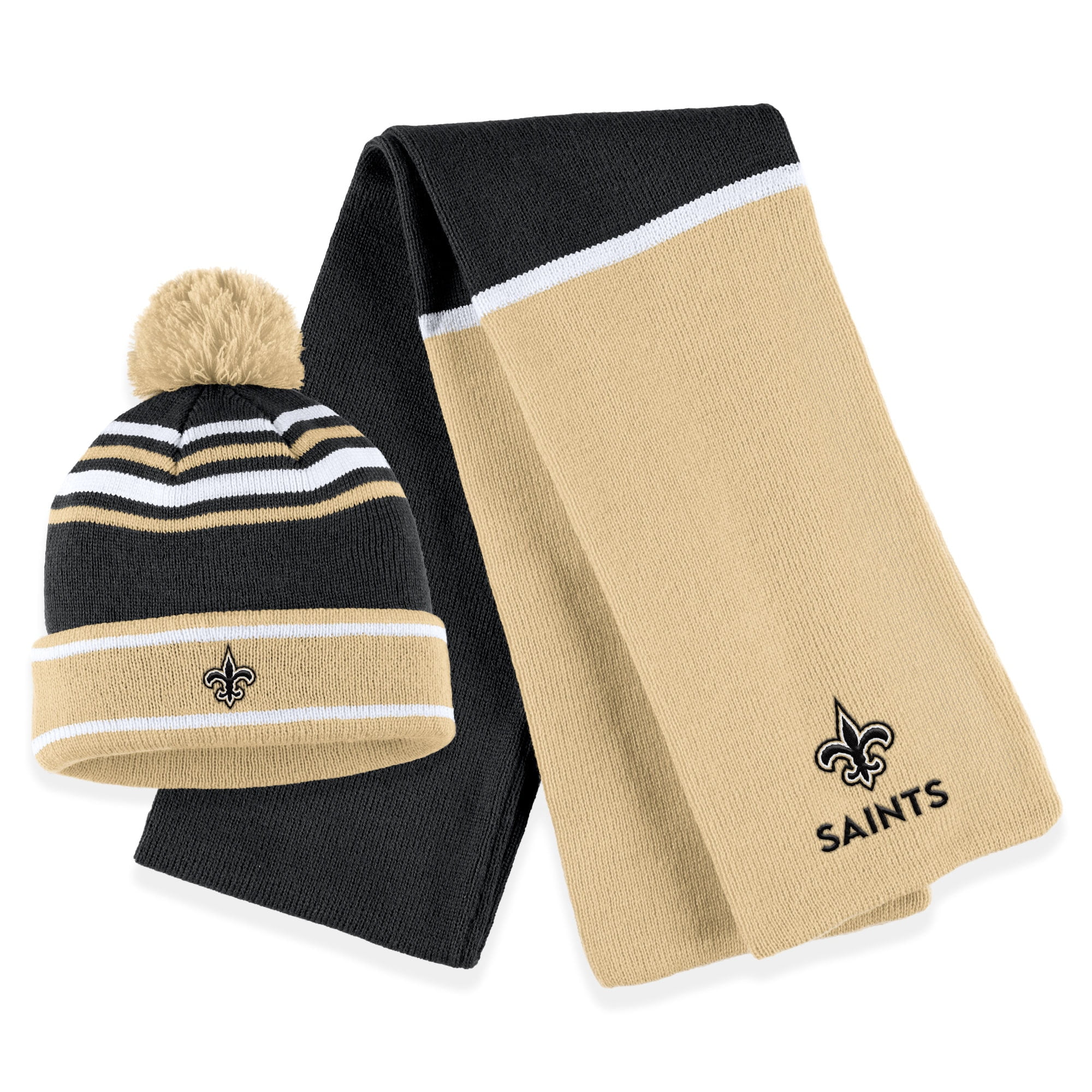 Women's WEAR by Erin Andrews Black New Orleans Saints Colorblock Cuffed ...