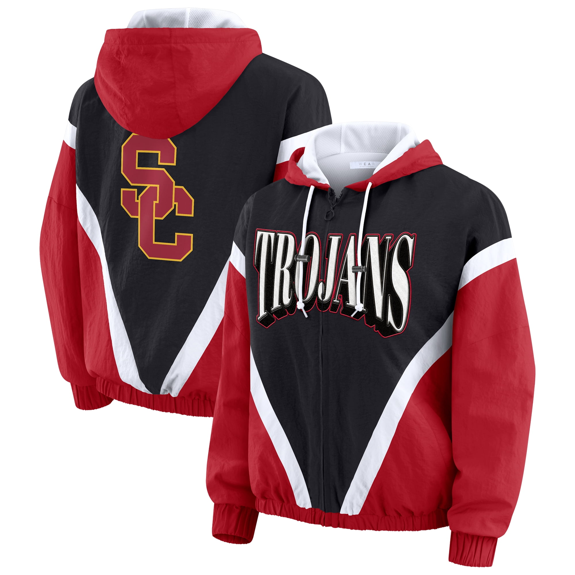 Women's WEAR by Erin Andrews Cardinal/Black USC Trojans Colorblock Full ...