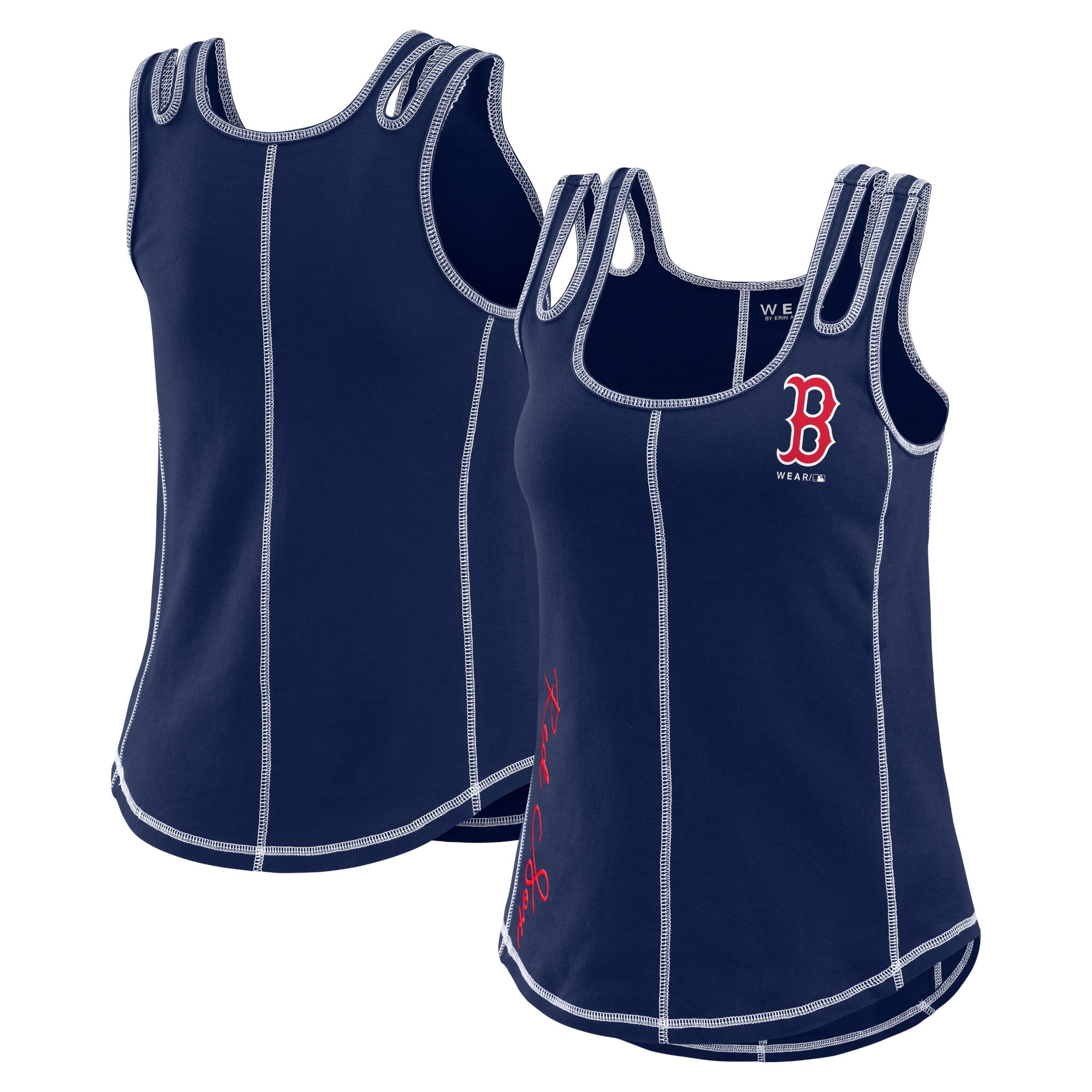 Women's WEAR by Erin Andrews Navy Boston Red Sox Contrast Stitch Tank ...