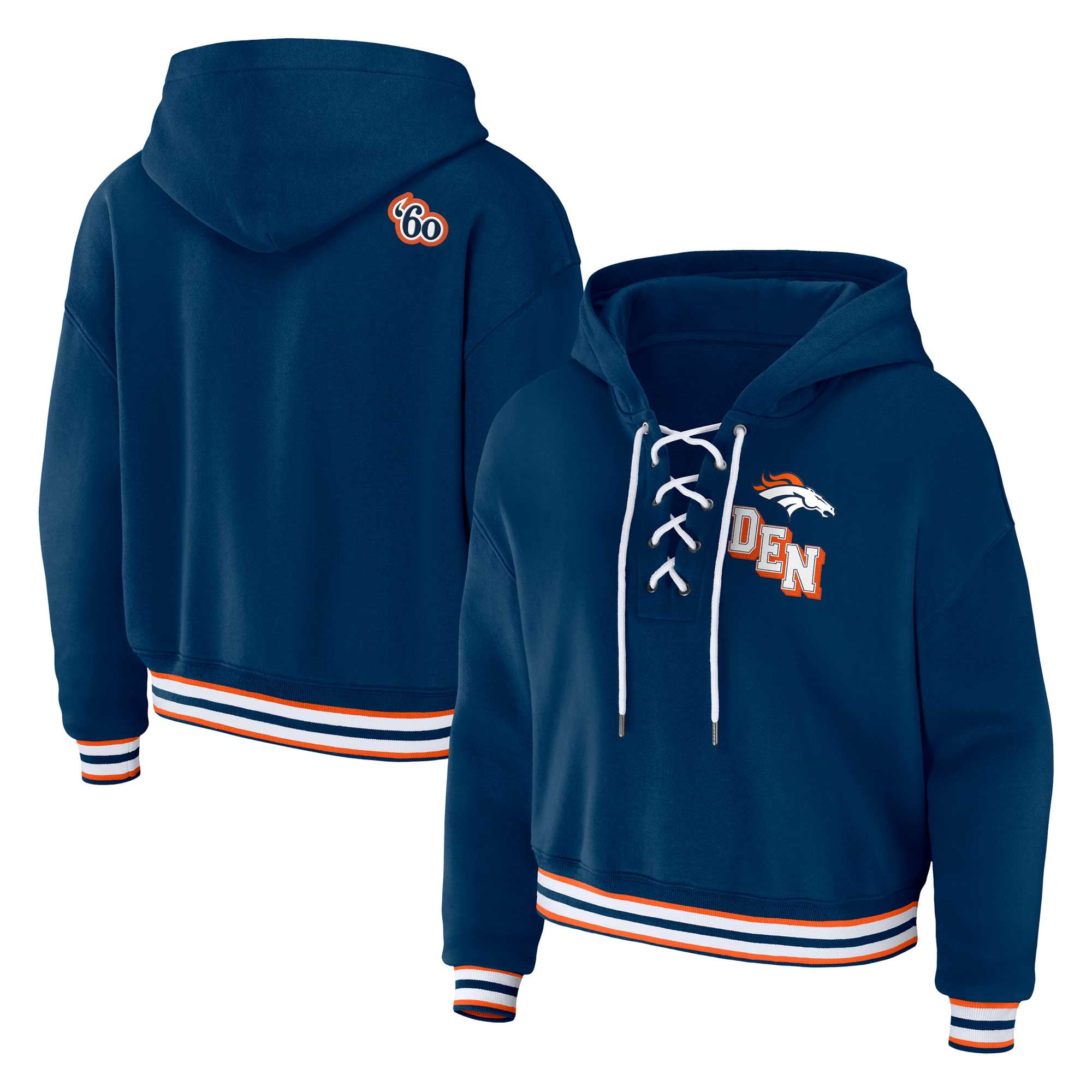 Women's WEAR by Erin Andrews Navy Denver Broncos Plus Size Lace-Up ...