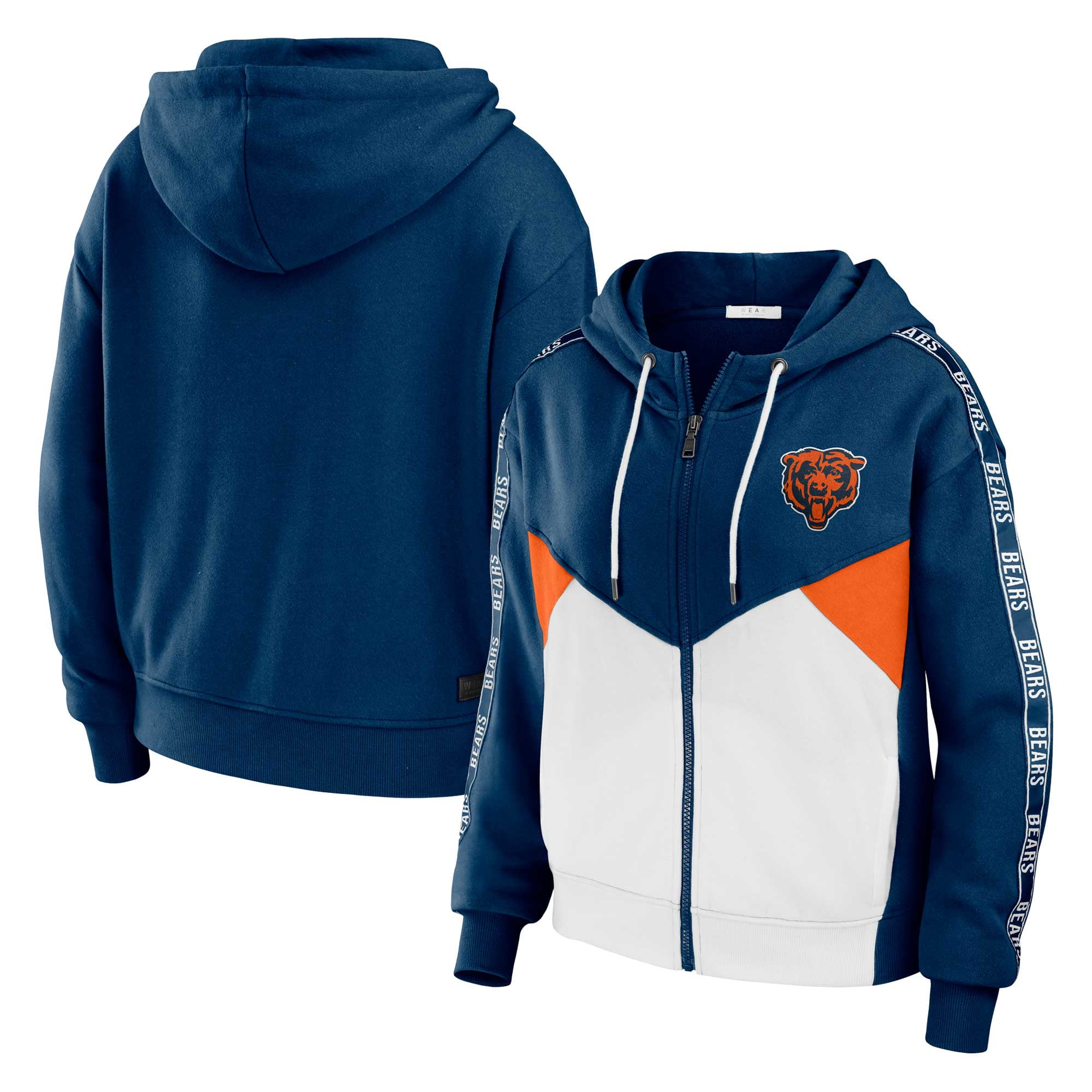 Women's WEAR by Erin Andrews Navy/White Chicago Bears Plus Size Color ...