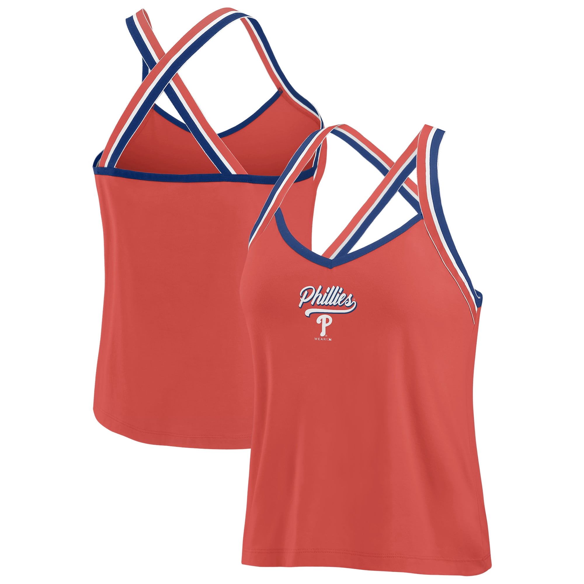 Women's WEAR by Erin Andrews Red Philadelphia Phillies Cross Strap Tank ...