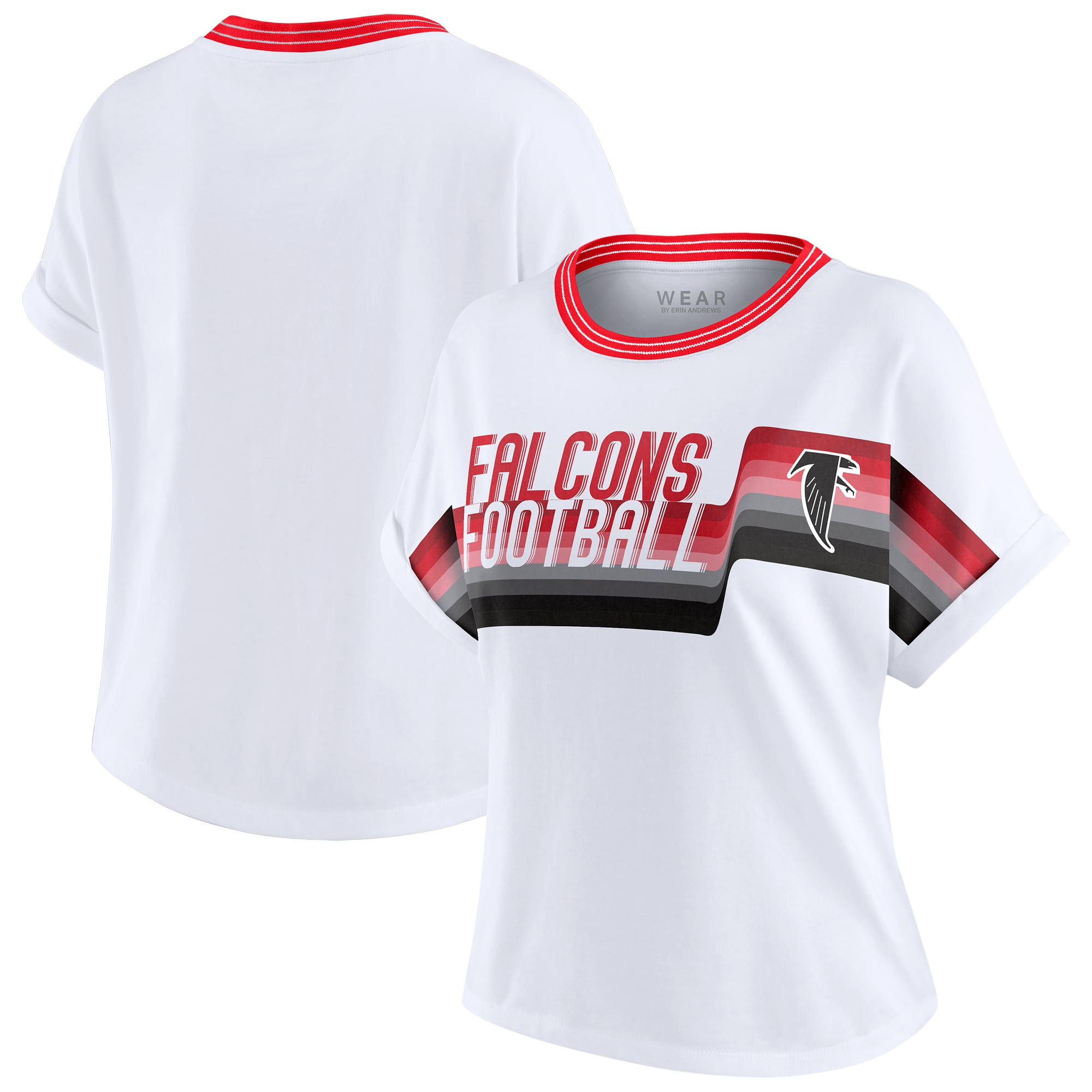Women's WEAR by Erin Andrews White Atlanta Falcons Cropped Center ...