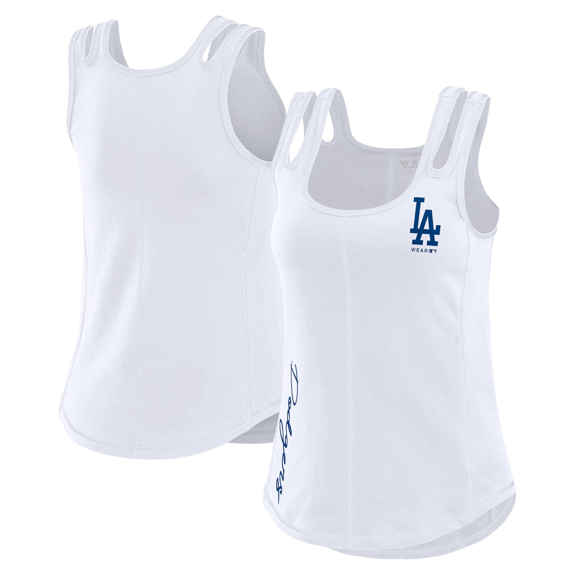 Women's WEAR by Erin Andrews White Los Angeles Dodgers Contrast Stitch ...
