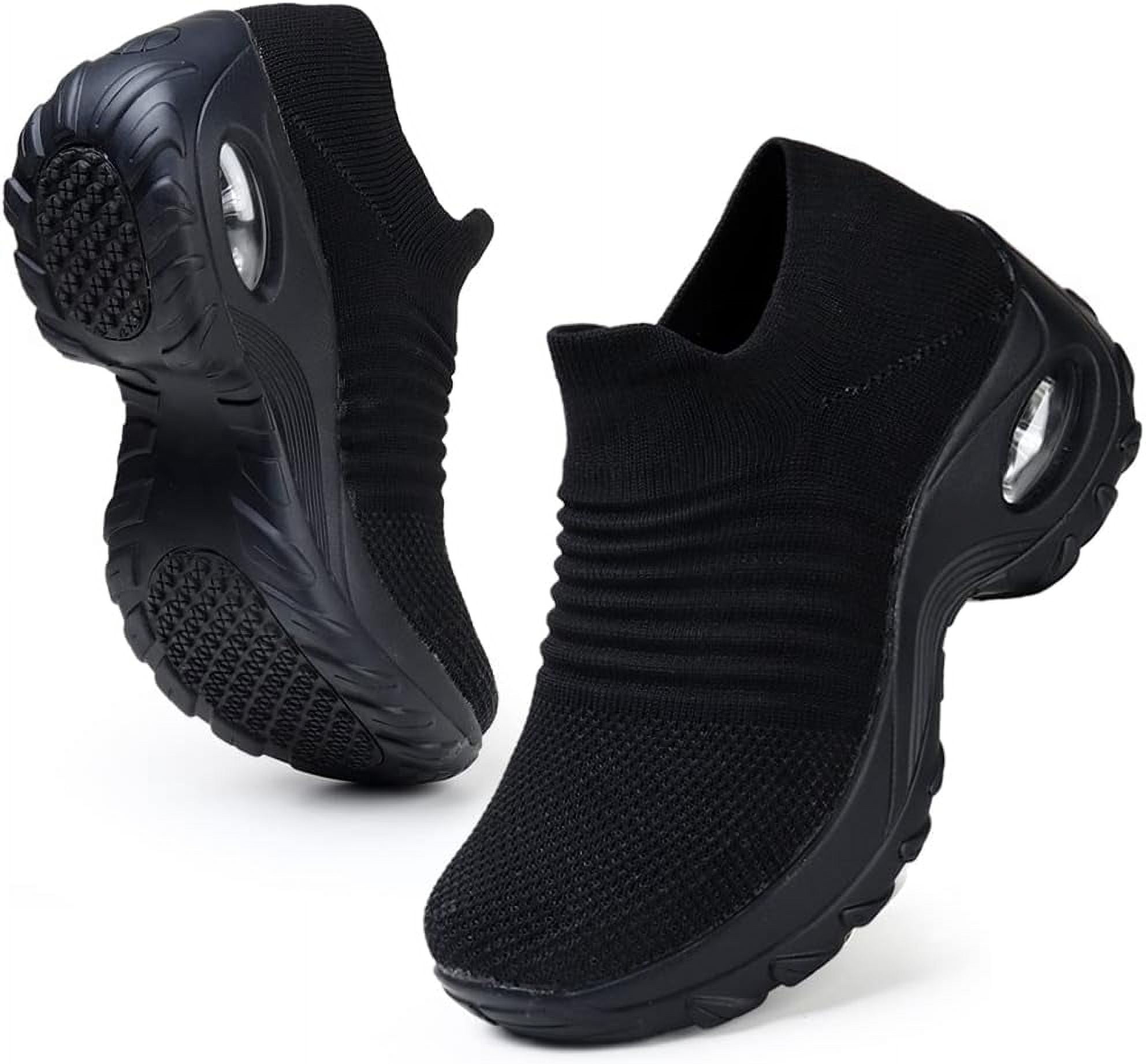 Women's Walking Shoes Arch Support Non Slip Work Shoes Breathable Knit ...