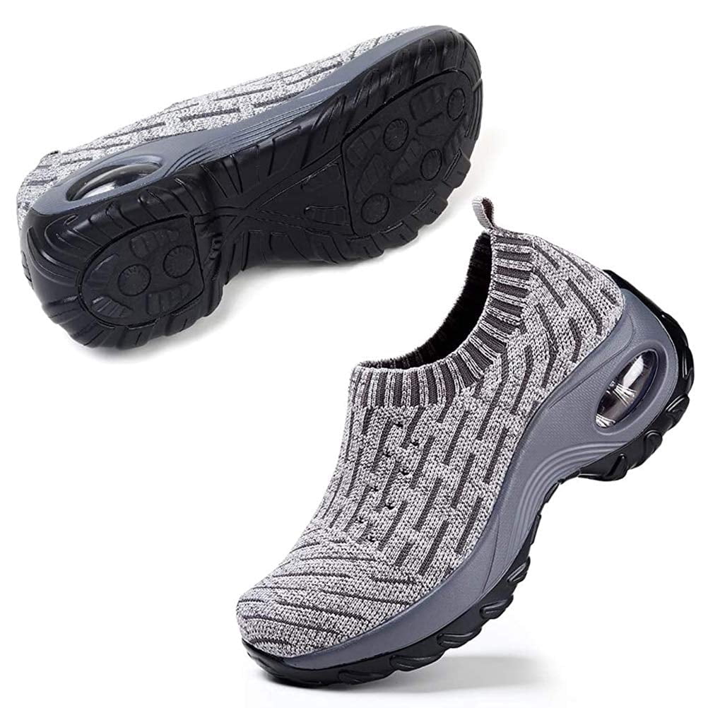 Women's Walking Shoes Slip on Sock Sneakers Lady Girls Nurse Mesh Air ...