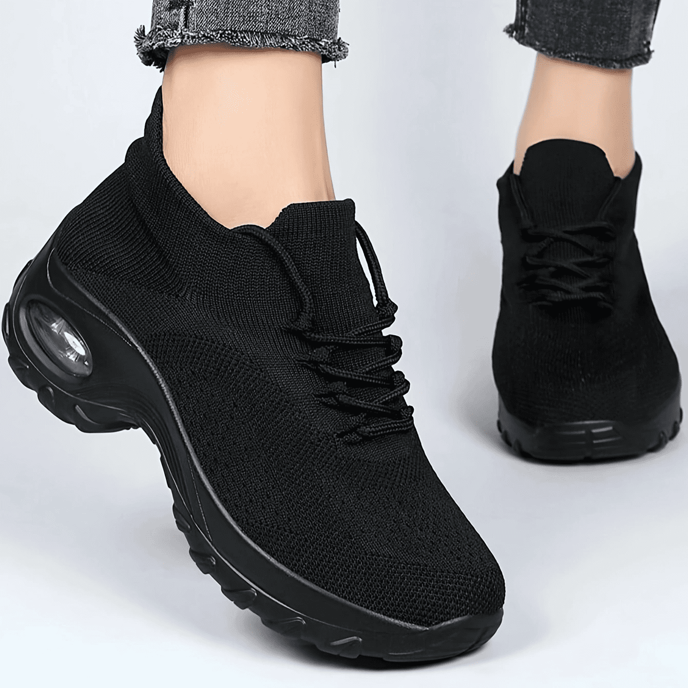 Women's Walking Shoes Sock Sneakers - Mesh Air Cushion Lady Girls ...