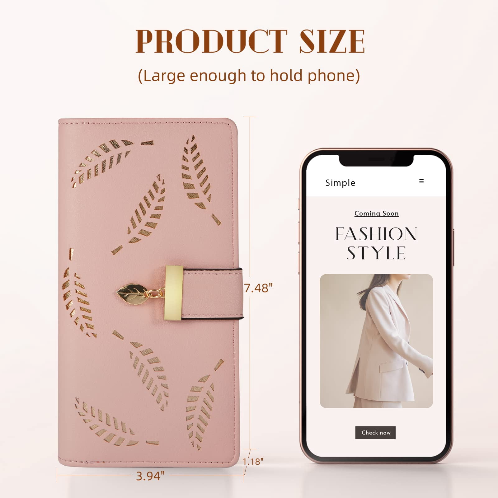 Women's Wallets, Double Fold Wallet, Zipper Clutch Wallet Handbag for ...