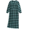 Women's Warm Flannel Nightgown Light Green & Black 3X-Large Plus ...