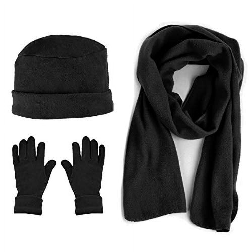 Women's Warm Fleece Winter Set - Adult Scarves, Hat, and Gloves Set ...