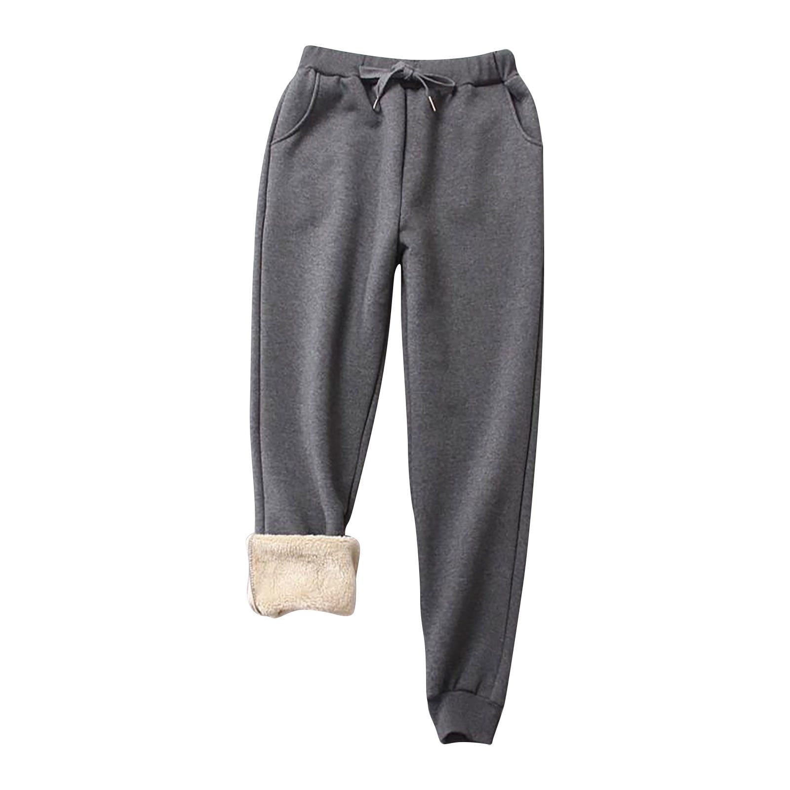 Women's Warm Sherpa Lined Athletic Sweatpants Jogger Fleece Pants Solid ...