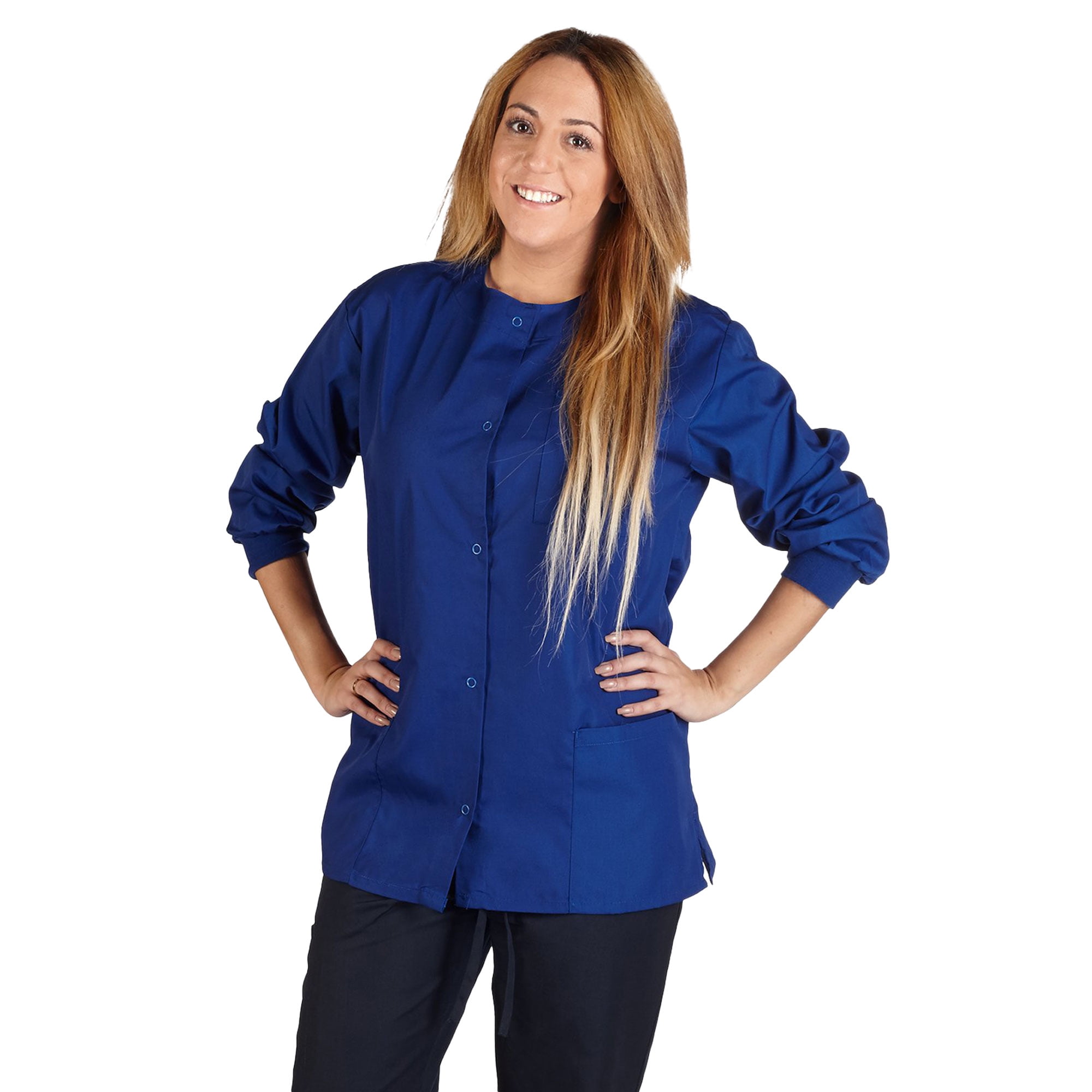 Women's Warm Up Medical Scrub Jacket (Dark Royal, Small) - Walmart.com
