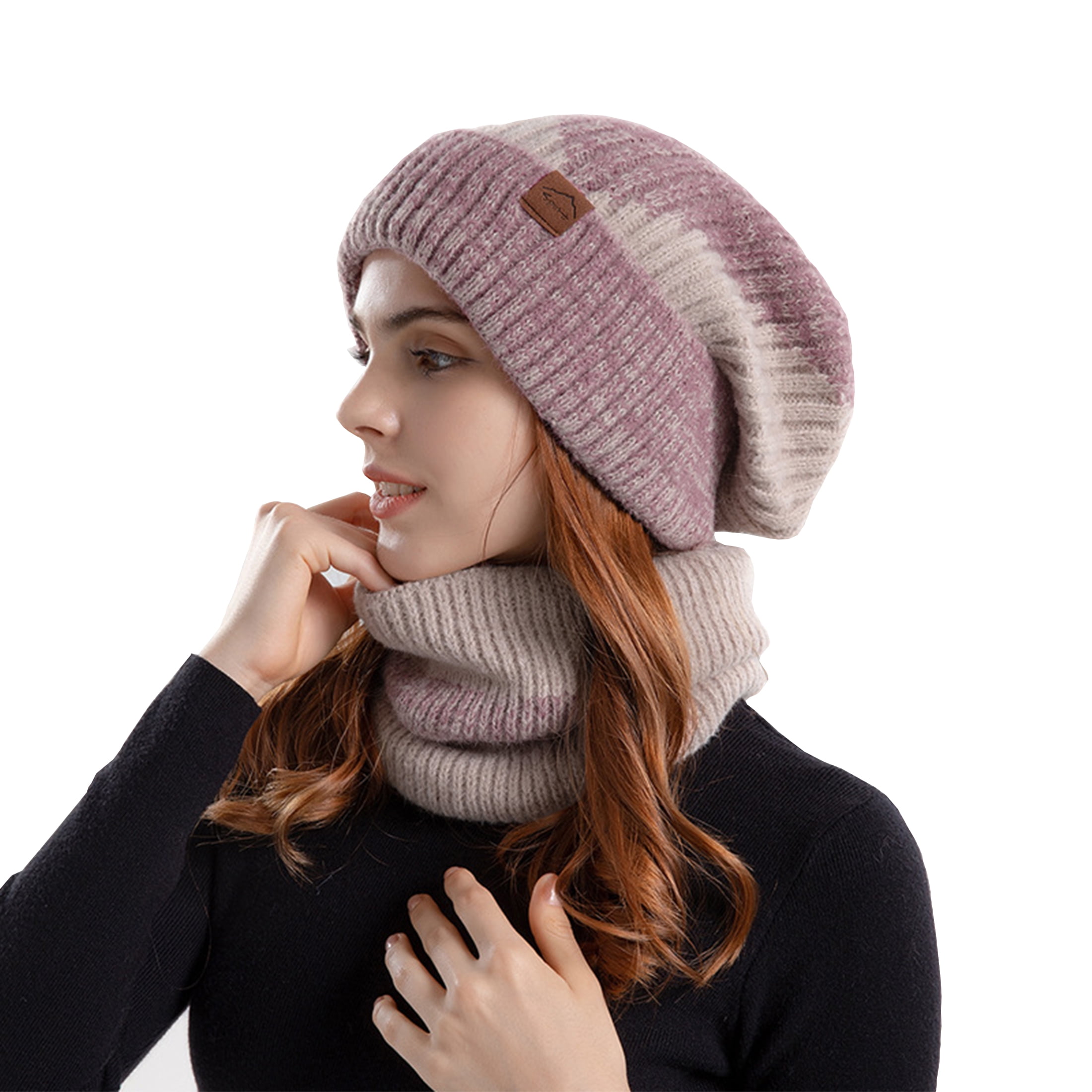Women's Warm Winter Hat with Scarf,Winter Beanie Hat Scarf Set for ...