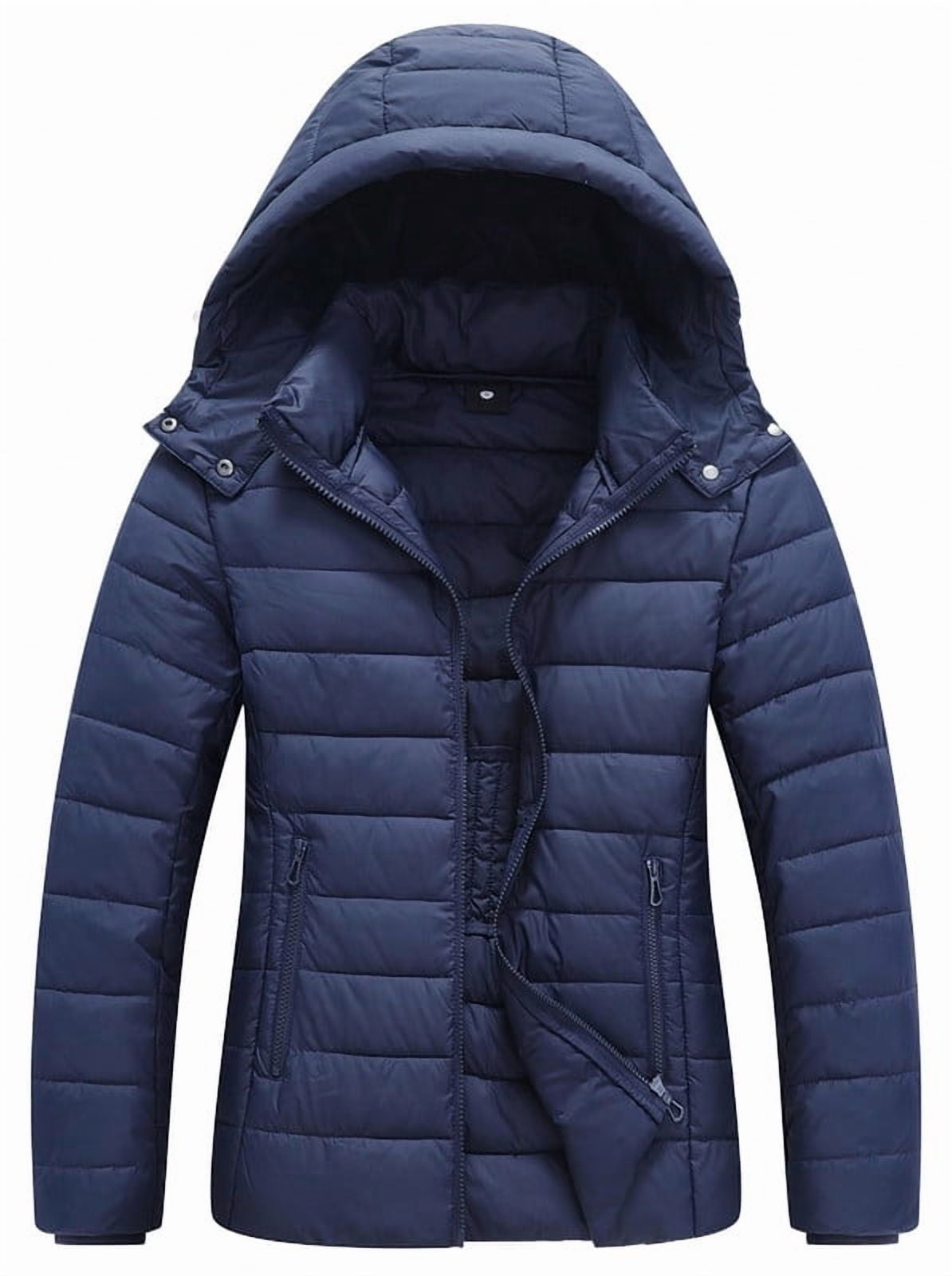 Women's Hooded Puffer Jacket Lightweight Warm Puffy Quilted Winter Coat ...