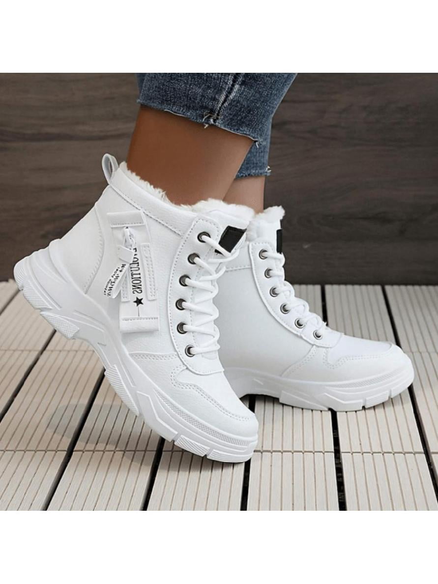 Women's Waterproof Snow Boots Warm Winter Combat Boots Stylish and ...