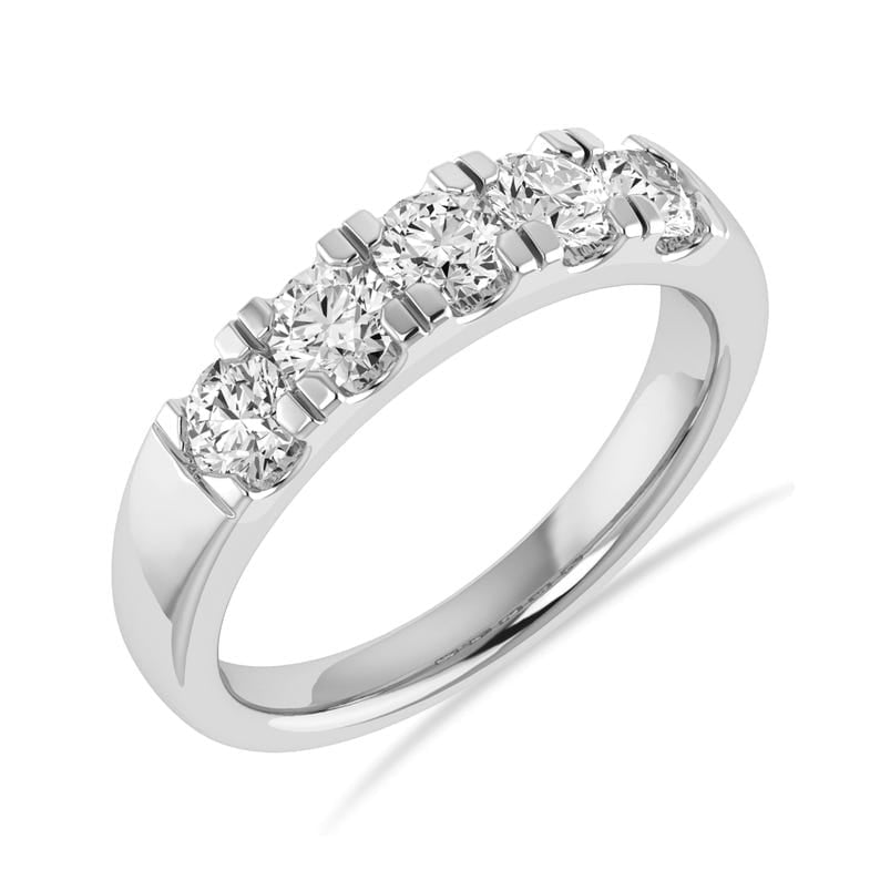 Women's Wedding Band Ring, 1 CTTW Round Cut Natural Diamond Band, 14K ...