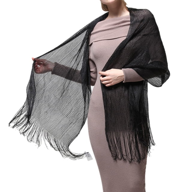Women's Wedding Evening Shawl and Wrap Glitter Metallic Party Dresses ...