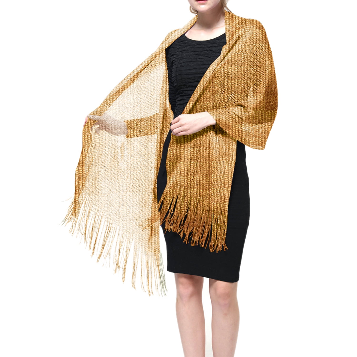 Women's Wedding Evening Shawl and Wrap Glitter Metallic Party Dresses ...