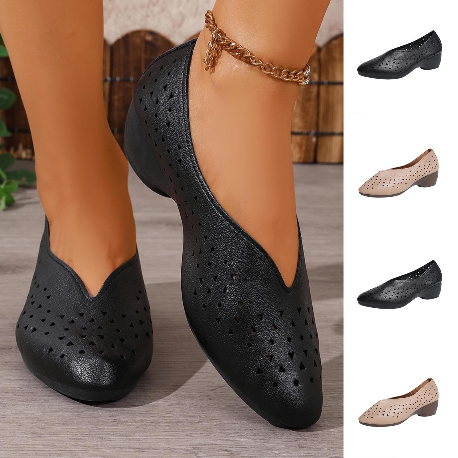 Women's Wedge Shoes for Women Trendy Round Toe Cutout Breathable ...