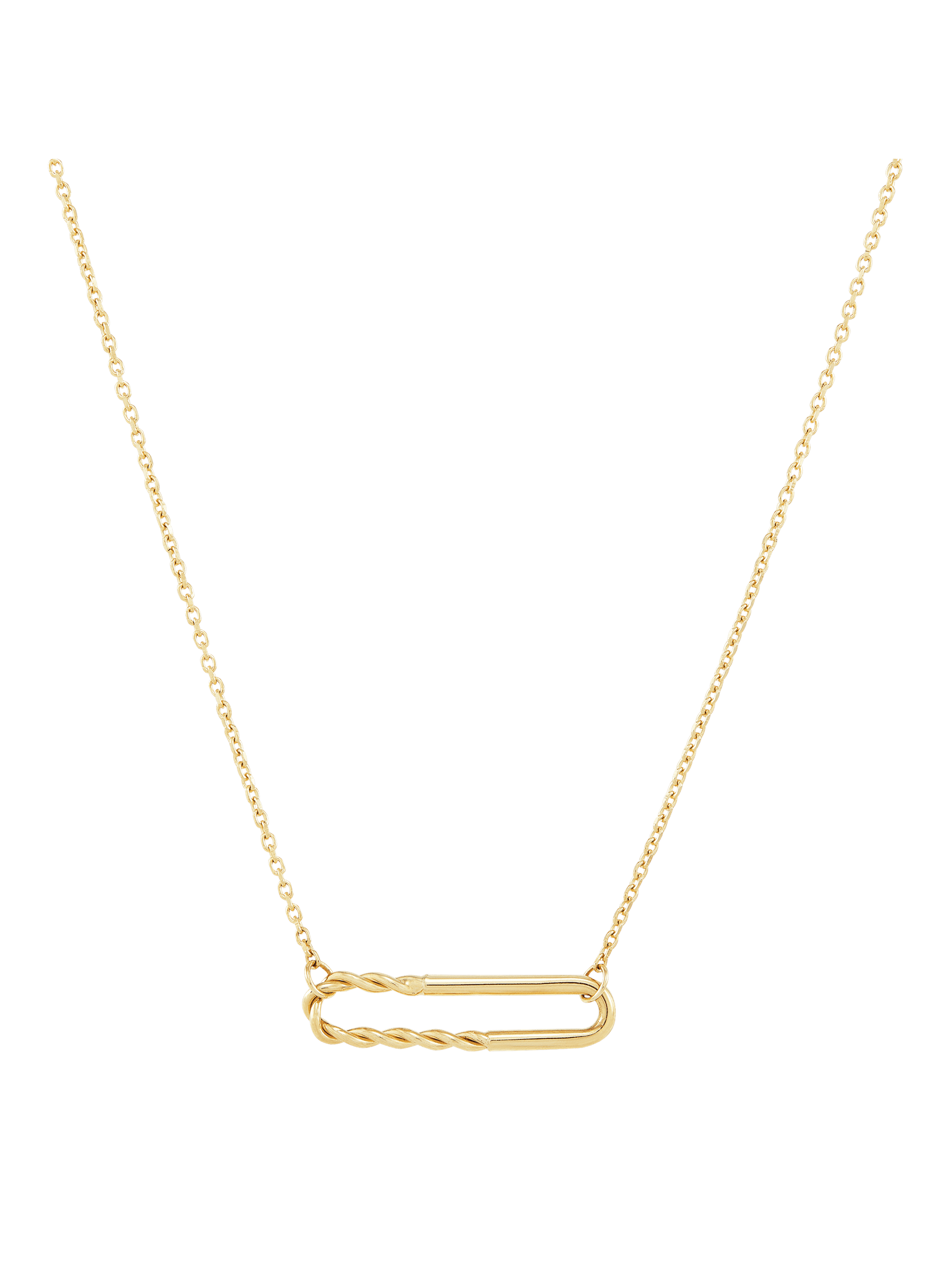 Women's Welry Paperclip Pendant Necklace in 14kt Yellow Gold, 16.5 ...