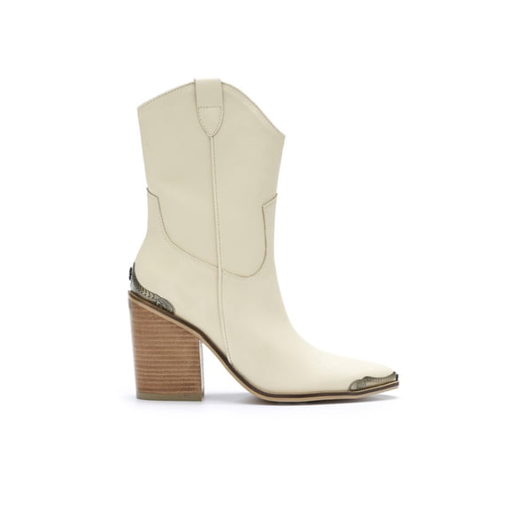 Women’s Western Chunky Heel Metal Pointed Toe Cowgirl Ankle Boots ...