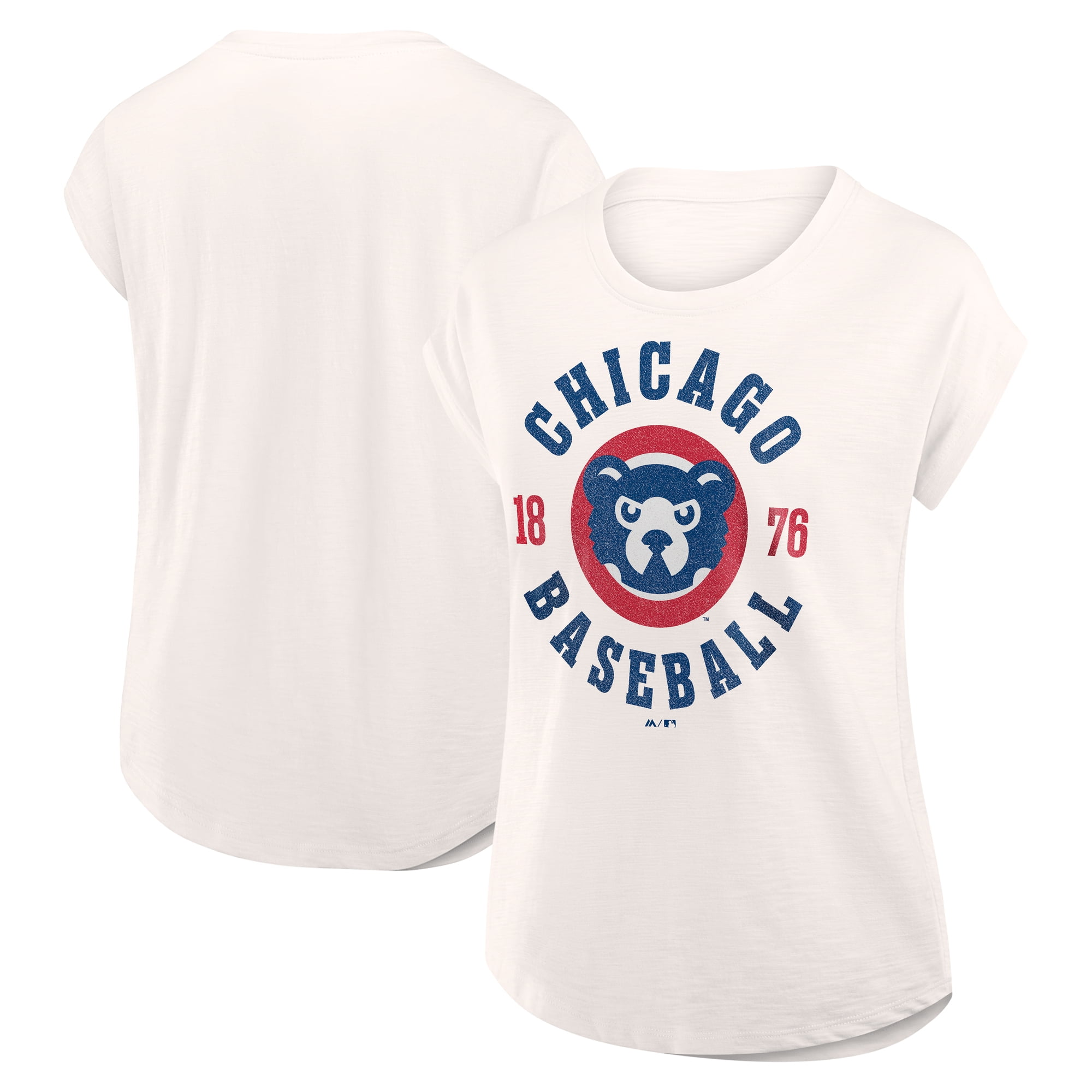 Chicago Cubs Women's White Make The Mark Bi-Blend Fashion Top, Up to ...