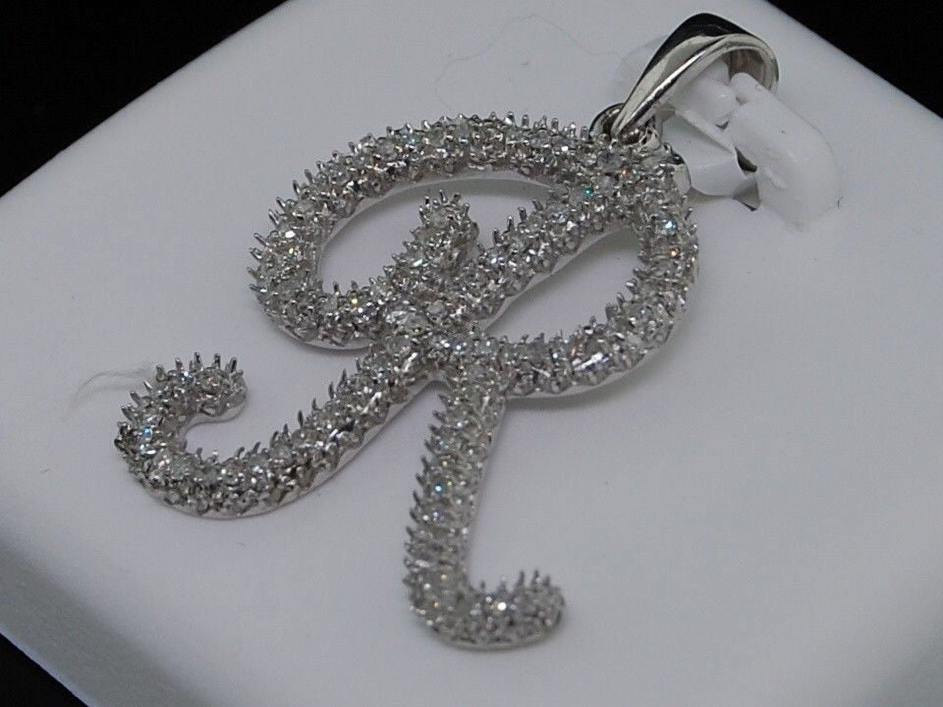 Women's White Gold Diamond Initial Letter "R" Script - Walmart.com