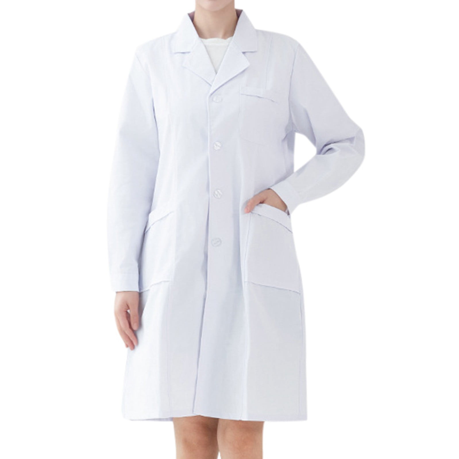 Women's White Lab Coats Doctor Workwear - Unisex V Neck Lab Coat Scrubs ...