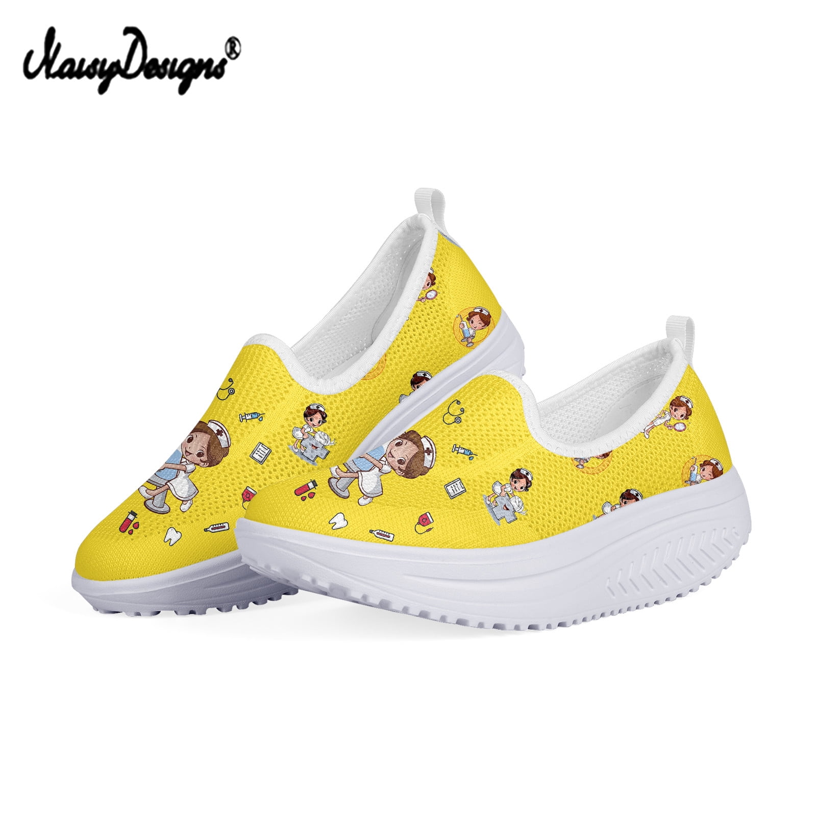 Women's White Mesh Swing Sneakers Platform Toning Wedge Sports Shoes ...