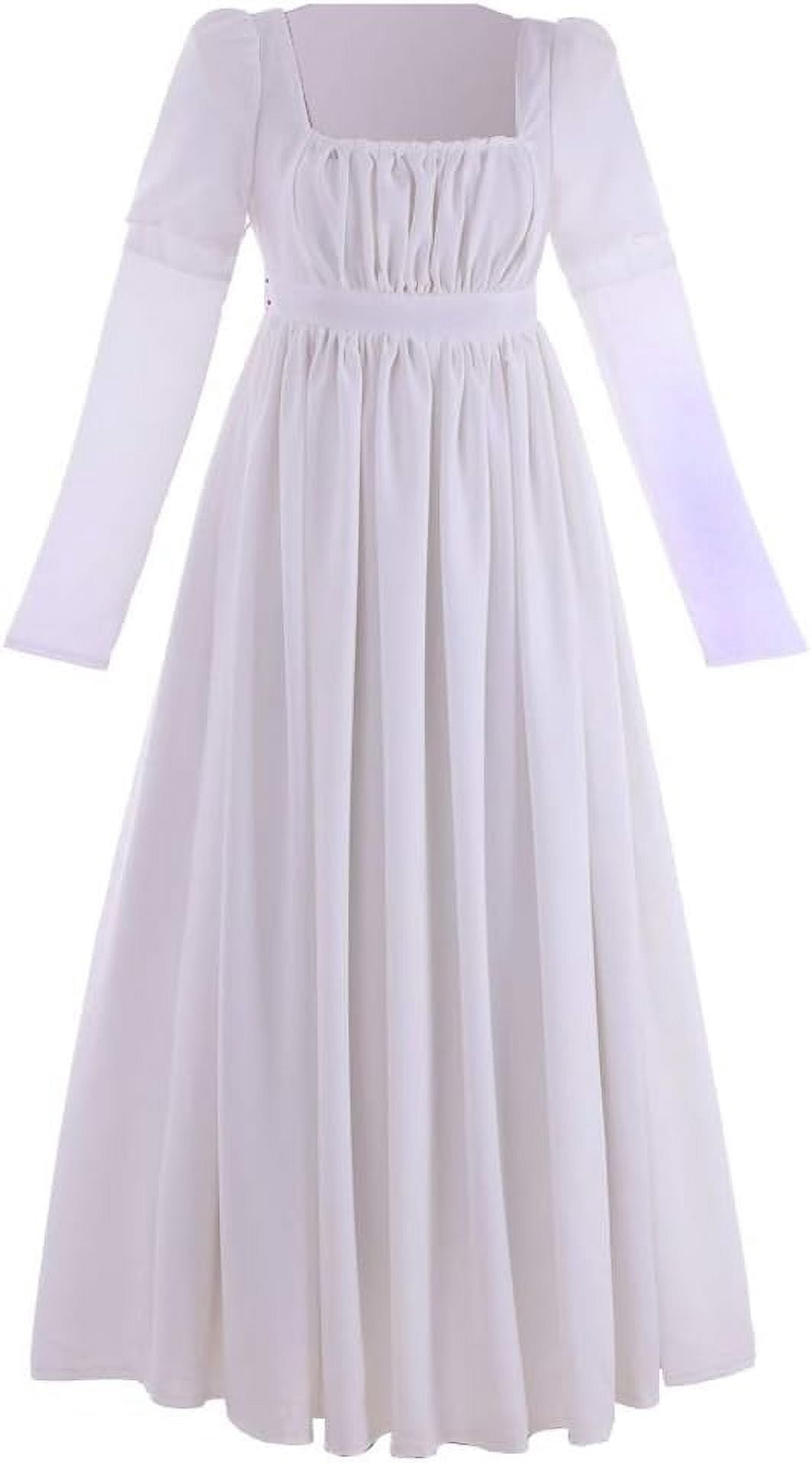 Women's White Regency Dress Empire Waist Jane Austen Dress Tea Party ...