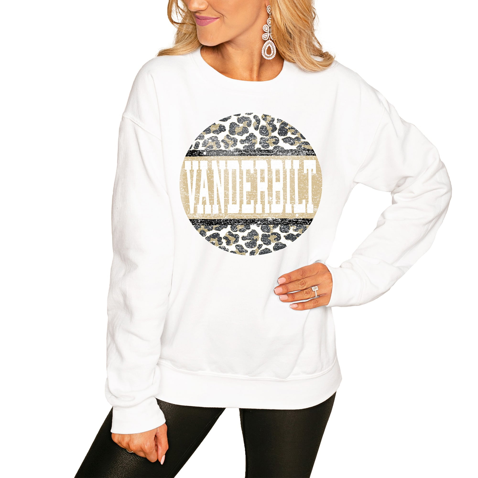 Women's White Vanderbilt Commodores Scoop & Score Pullover Sweatshirt ...