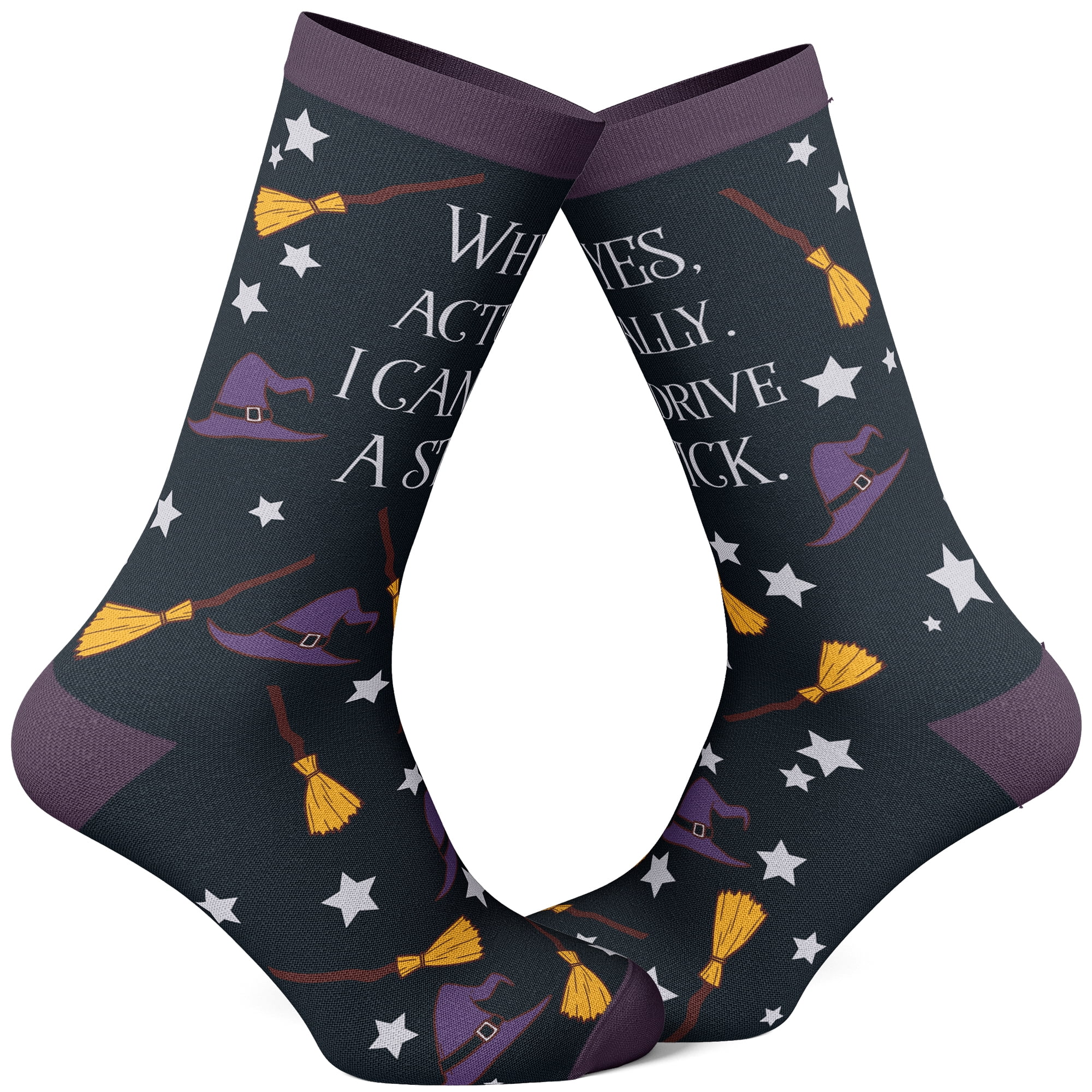Women's Why Yes Actually I Can Drive A Stick Socks Funny Halloween ...