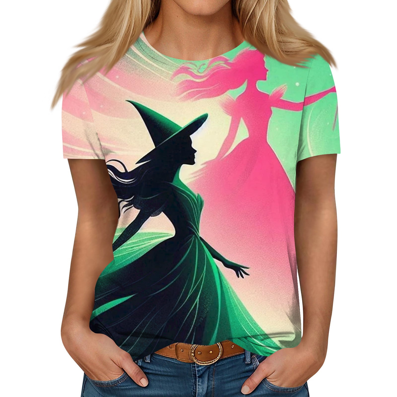 Women’s Wicked Shirt Short Sleeve Graphic Tee Crew Neck Casual Top ...